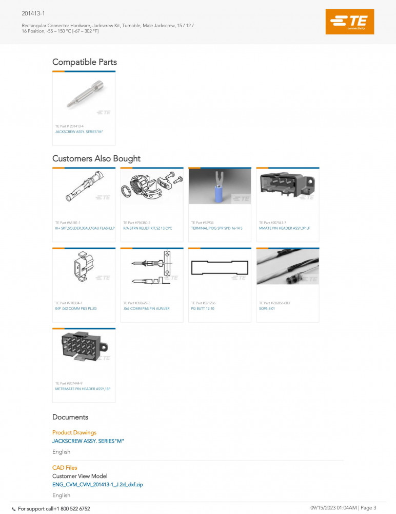 TE Connectivity 201413-1 technical document page 3
