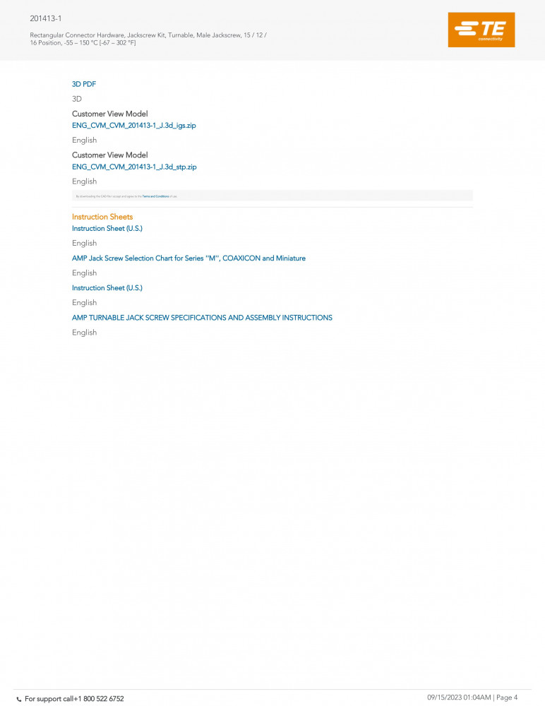 TE Connectivity 201413-1 technical document page 4