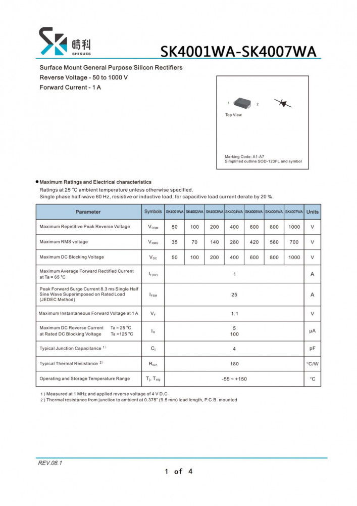 SK4004WA datasheet page 1