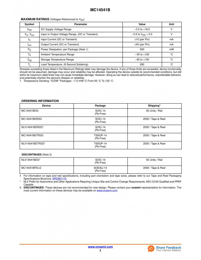 MC14541B datasheet page 2