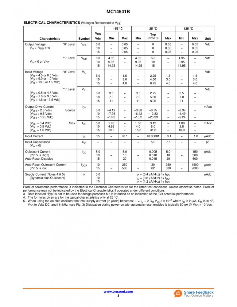 MC14541B datasheet page 3