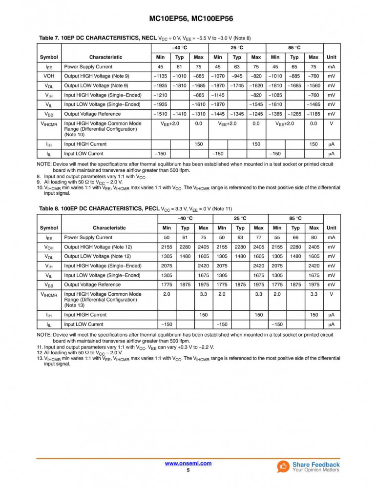 MC10EP56 technical document page 5
