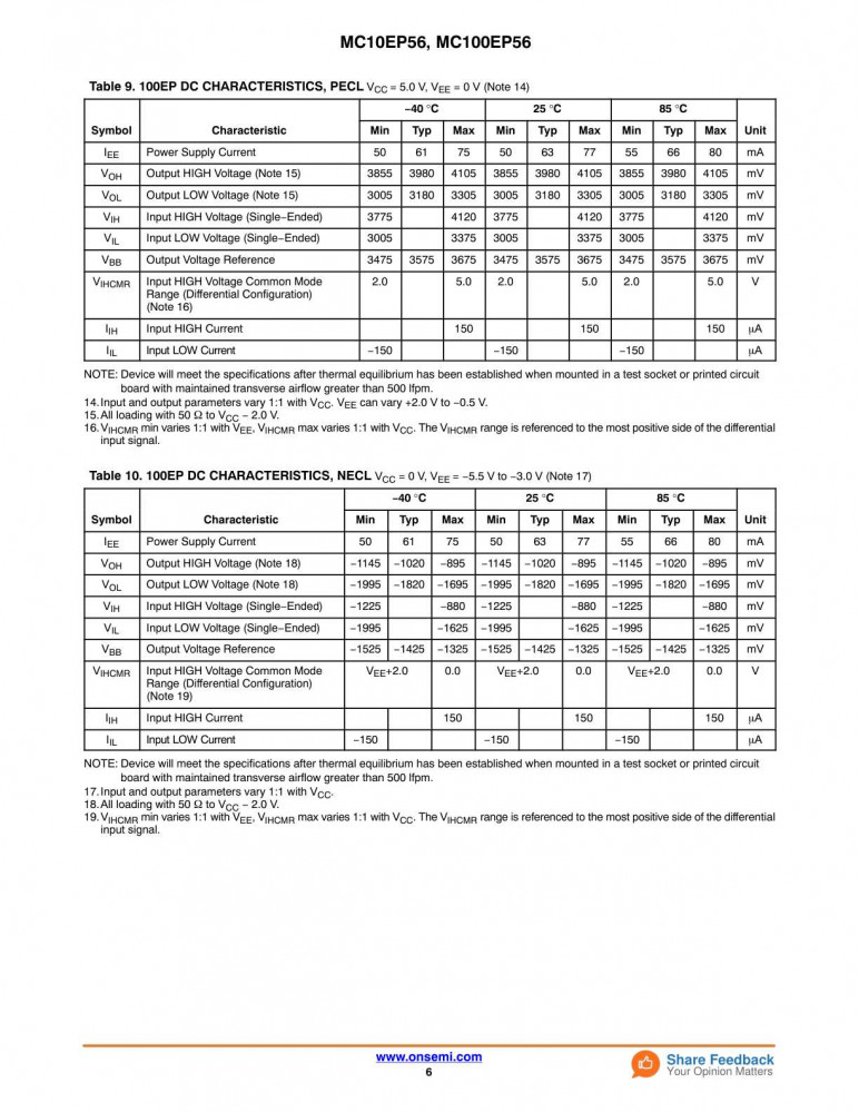 MC10EP56 technical document page 6