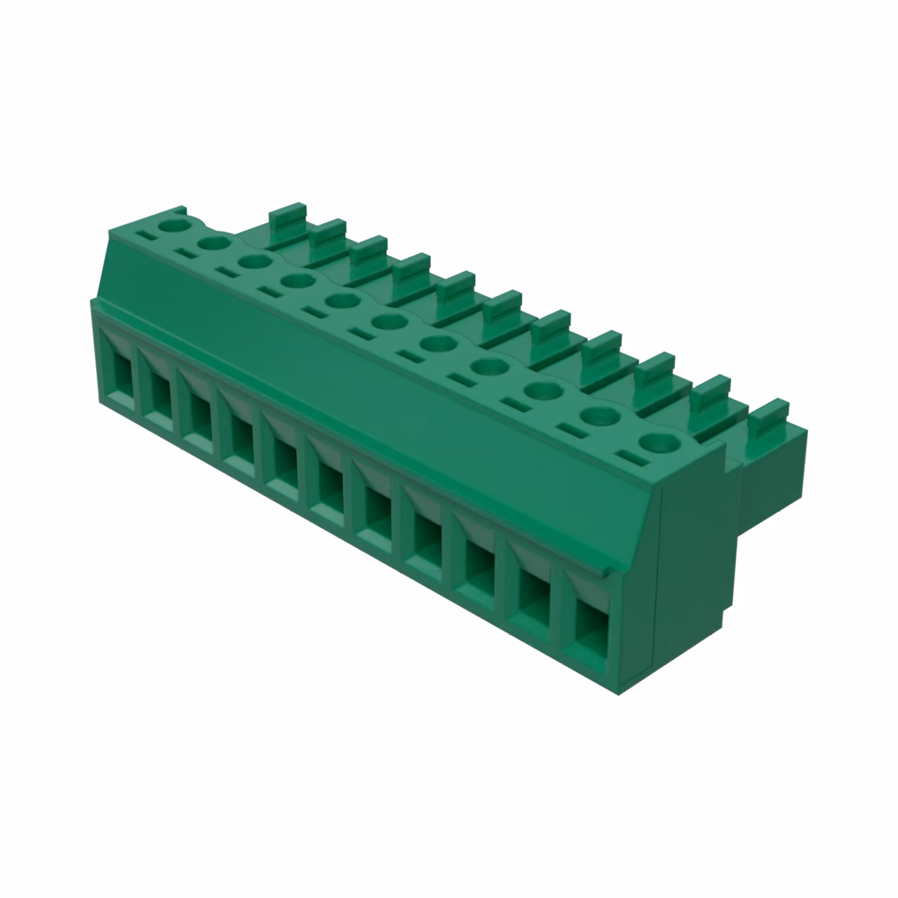 3.81mm Pitch Eurostyle Horizontal Plug, with Reverse Imprinting, Green Housing, 11 Circuits for sale