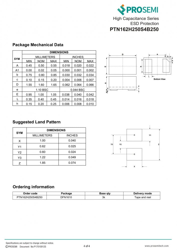 PTN162H250S4B250 datasheet page 4