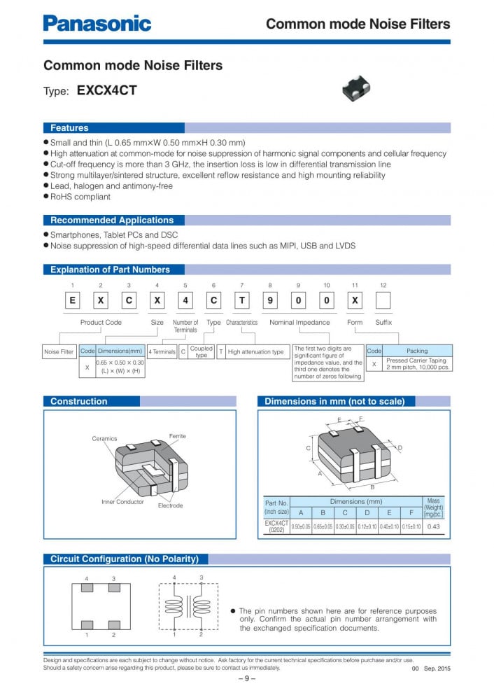PANASONIC EMC Components catalog page 10