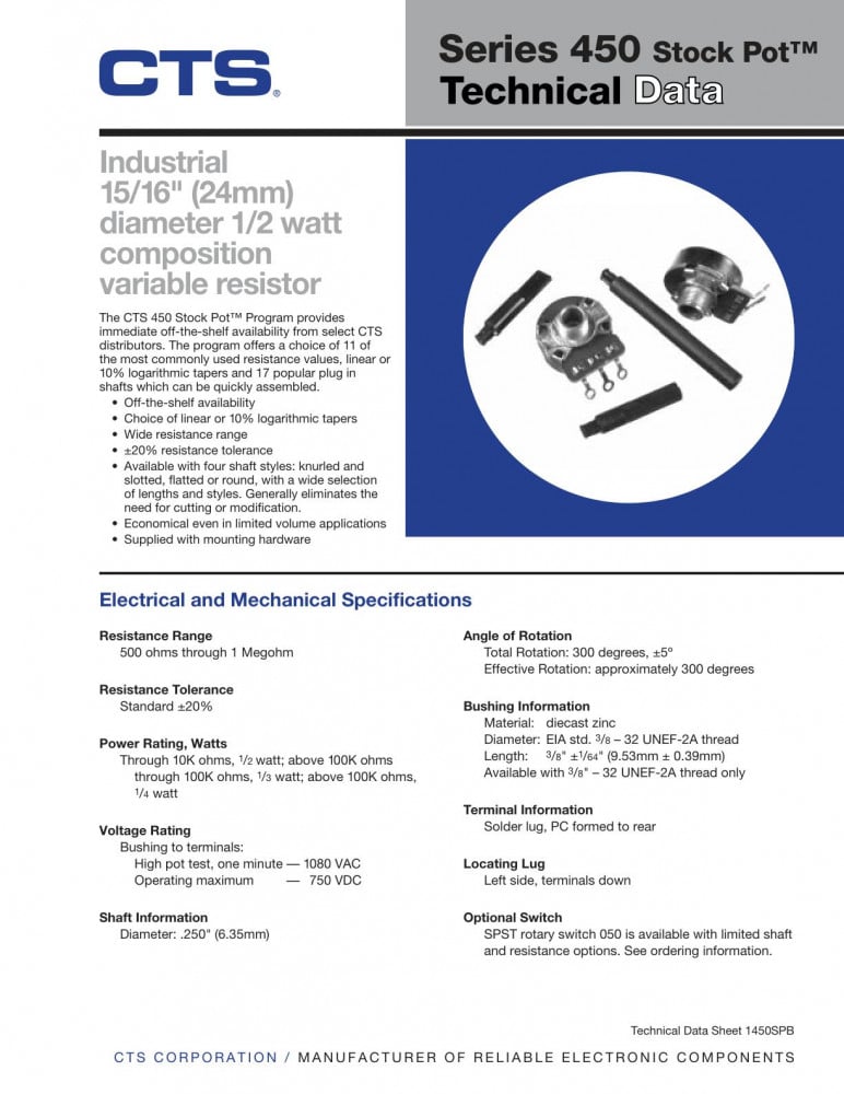 CTS 450D502F8 technical document page 1