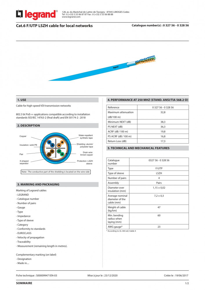 Legrand 032756 technical document page 1