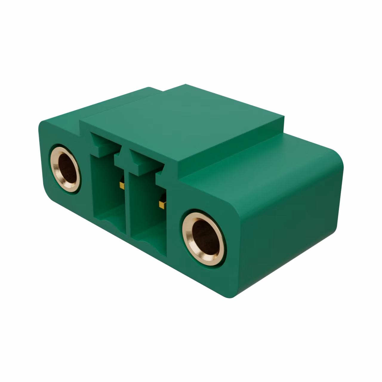 3.50mm Pitch Eurostyle Right-Angle PCB Header, with Threaded Retention Inserts, Green Housing, Gold (Au) Plated, 2 Circuits for sale