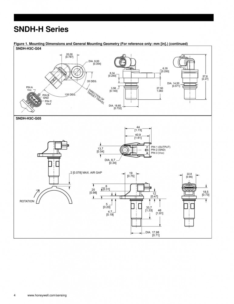 Honeywell SNDH-H series datasheet page 4