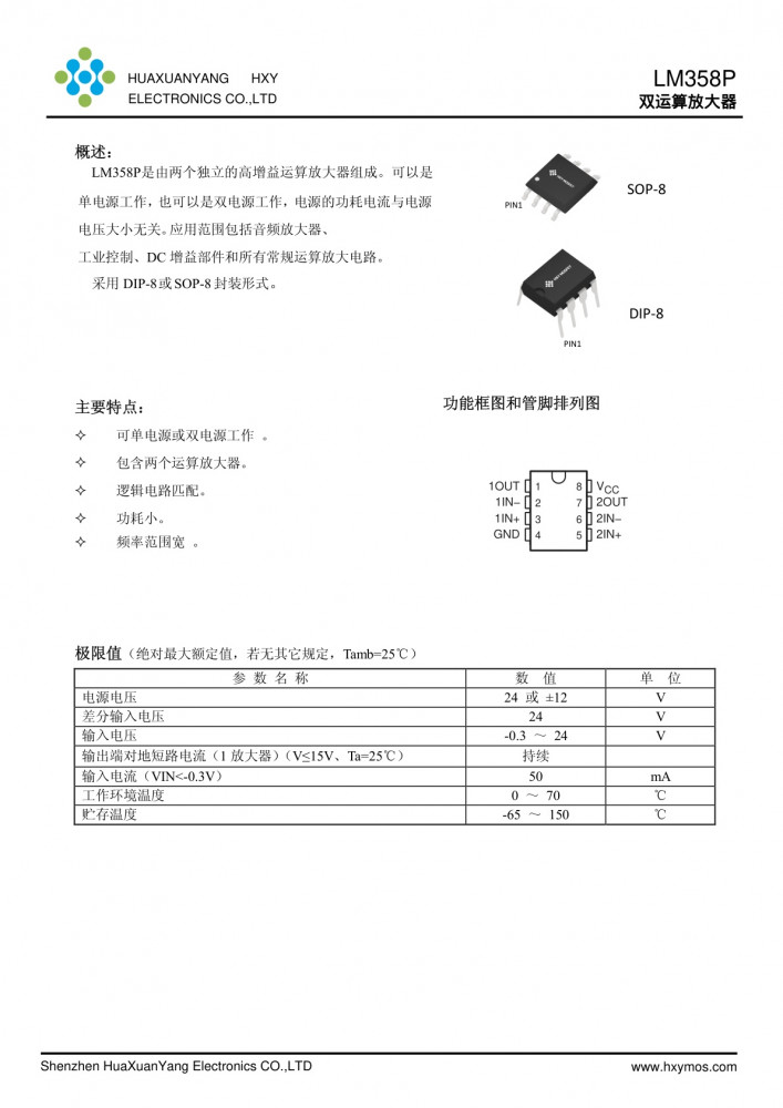 LM358P datasheet page 1