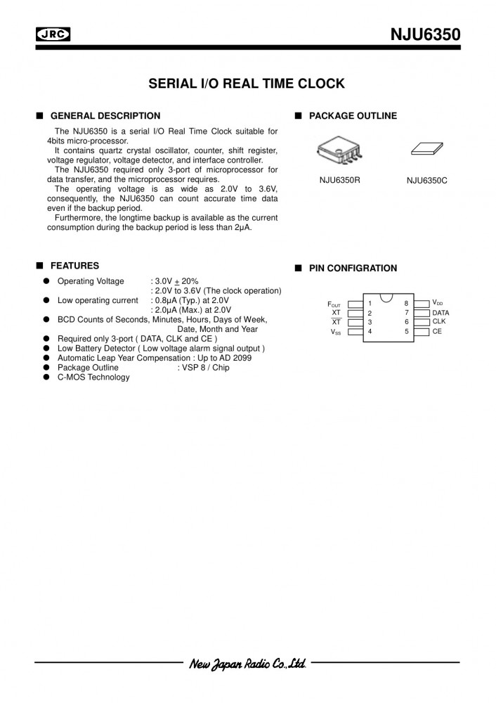 NJU6350 datasheet page 1