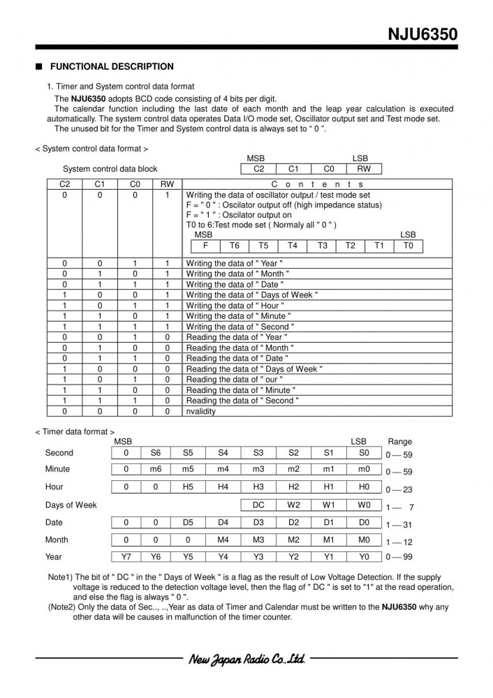NJU6350 datasheet page 3