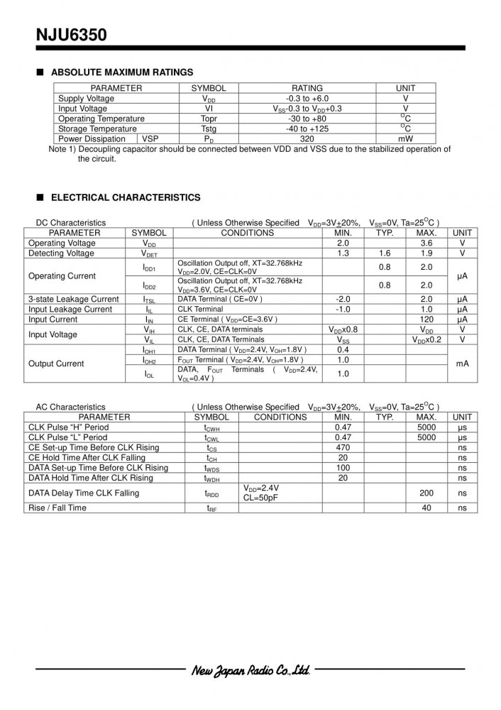 NJU6350 datasheet page 6