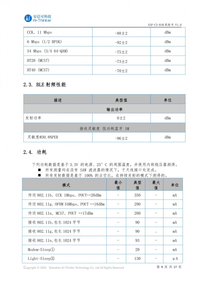 ESP-C3-01M datasheet page 9