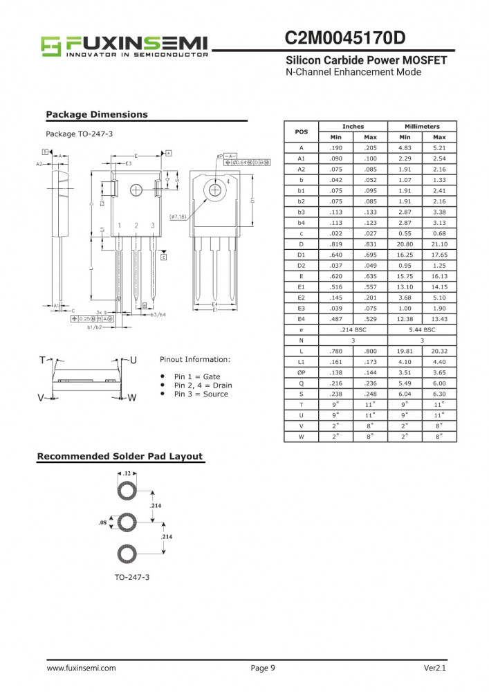 C2M0045170D datasheet page 9