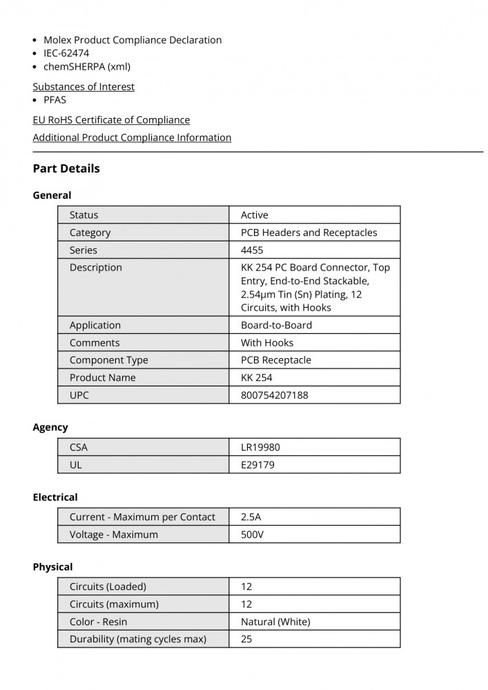 MOLEX 22022125 technical document preview, page 2