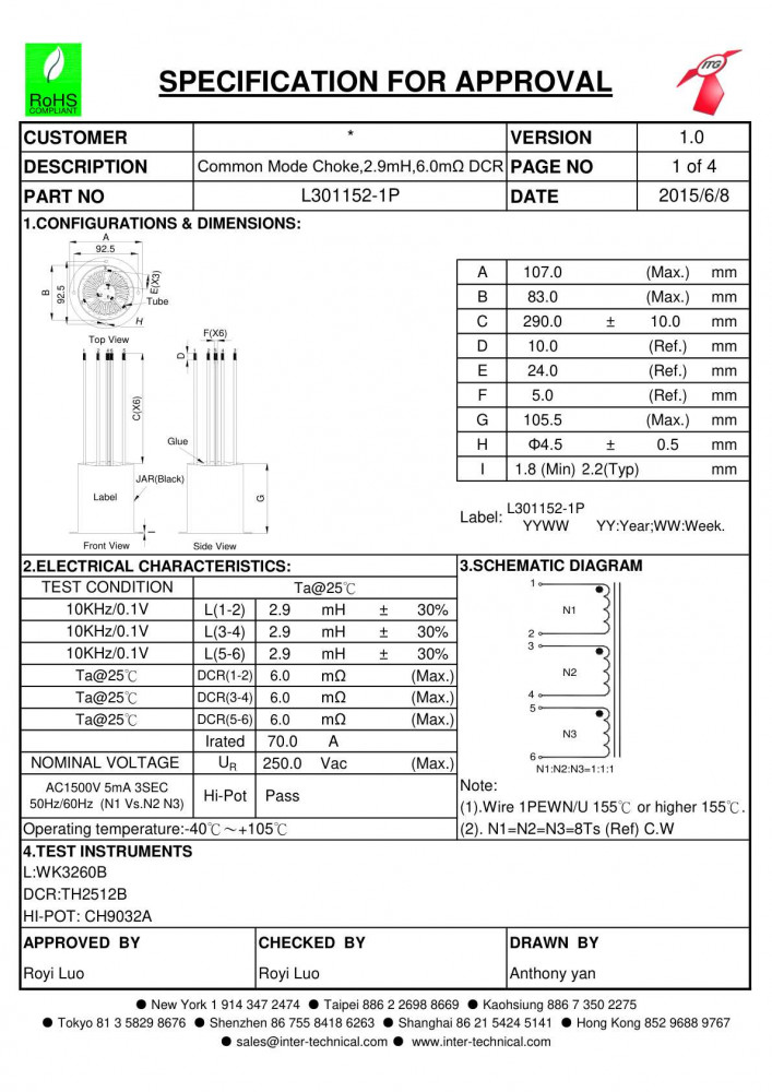 L301152-1P datasheet page 1