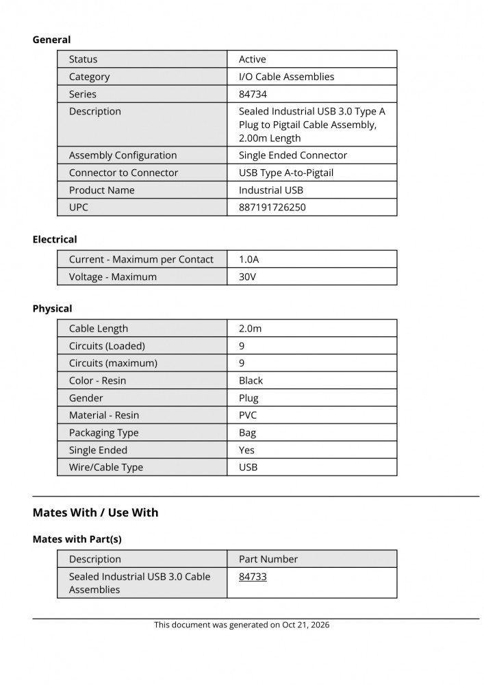Product document image 2 for Molex 847341001