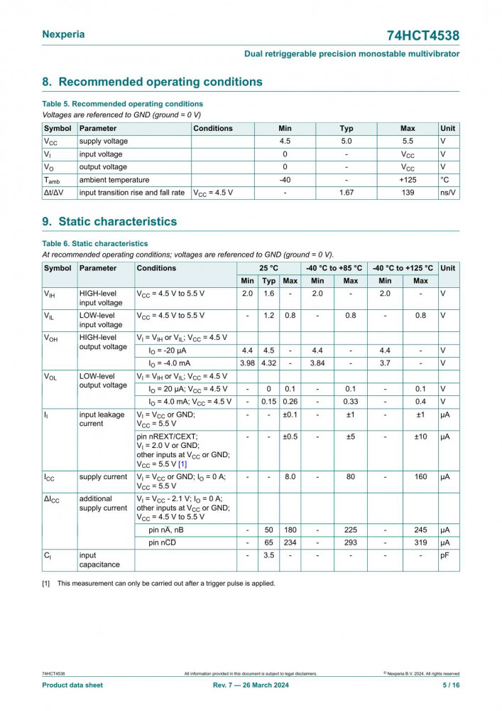 74HCT4538 datasheet page 5