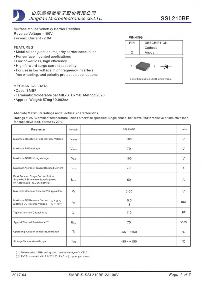 SSL210BF datasheet page 1