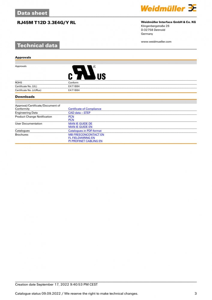 WEIDMULLER 2036460000 product documentation page 3