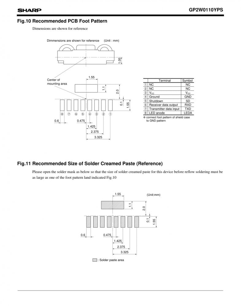 GP2W0110YPS datasheet page 6