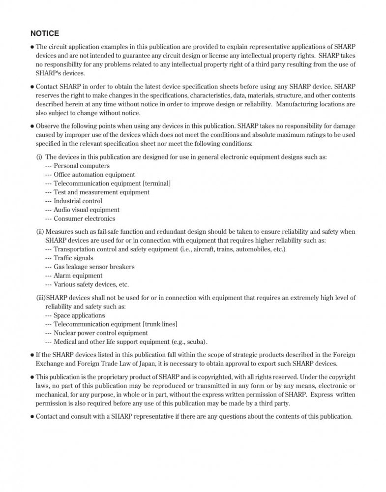 GP2W0110YPS datasheet page 7