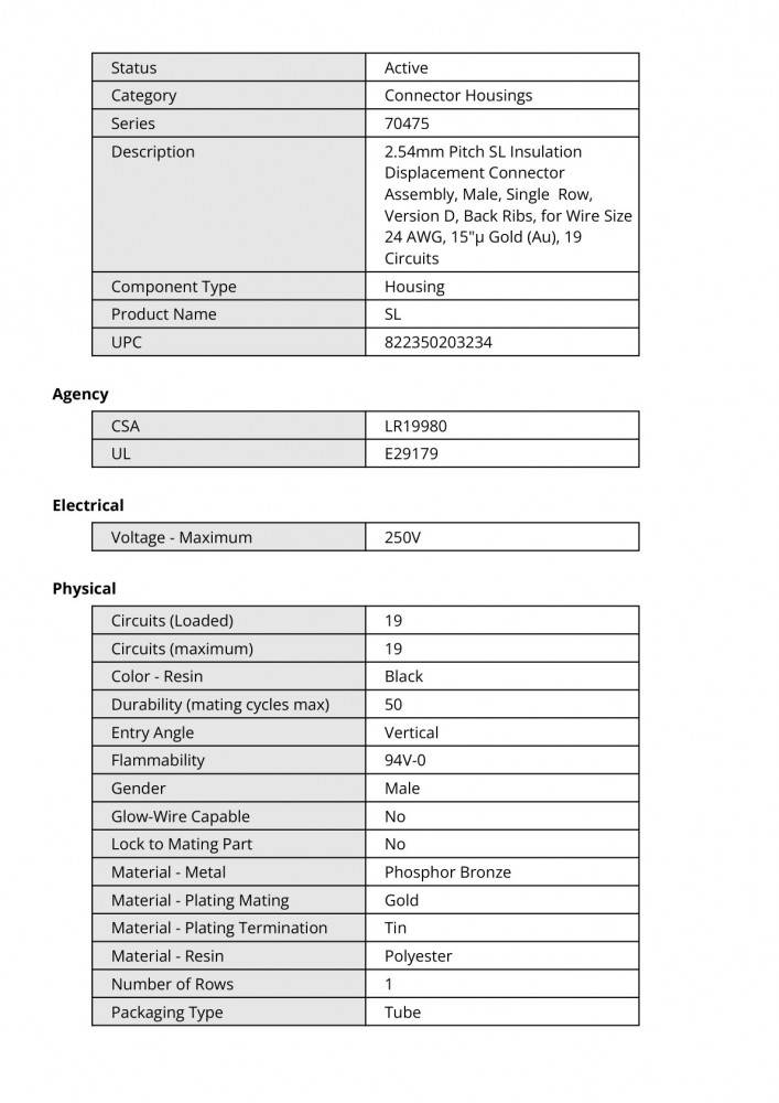 MOLEX 704751219 technical document preview, page 2