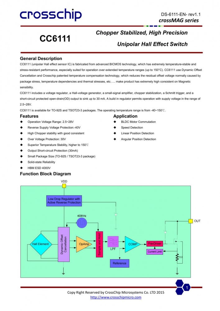 CC6111 datasheet page 1