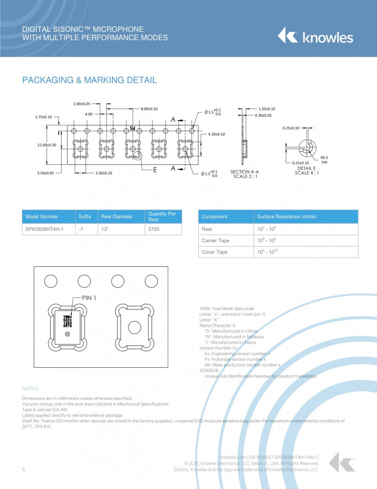 SPK0838HT4H-1 technical document page 9