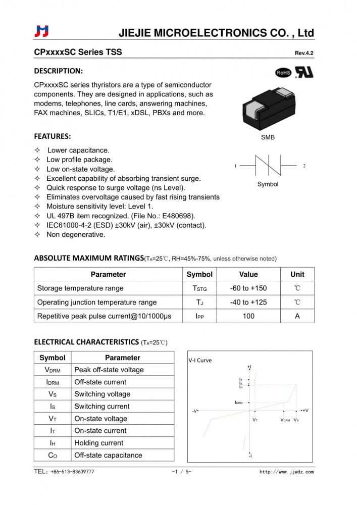 CP0080SC datasheet page 1