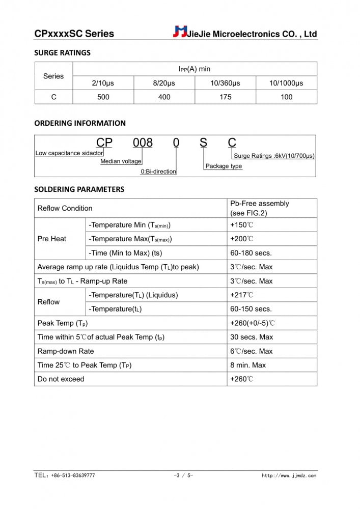 CP0080SC datasheet page 3