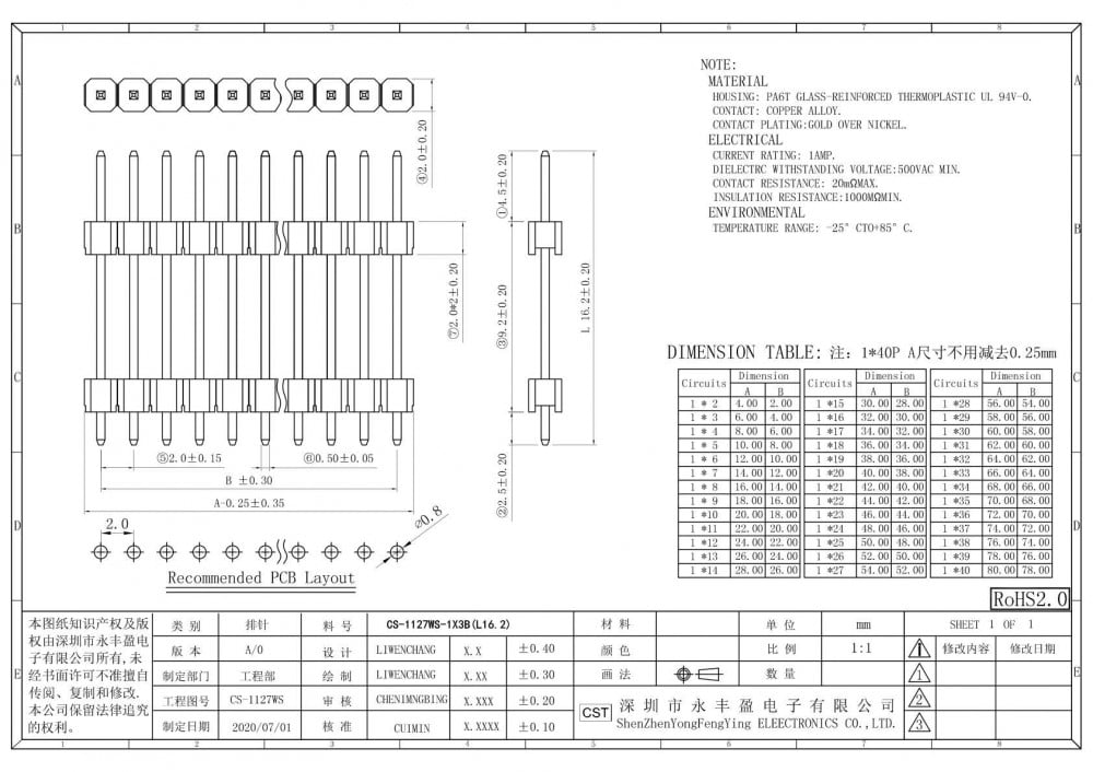 CST CS-1127WS-1X3B(L16.2) technical drawing