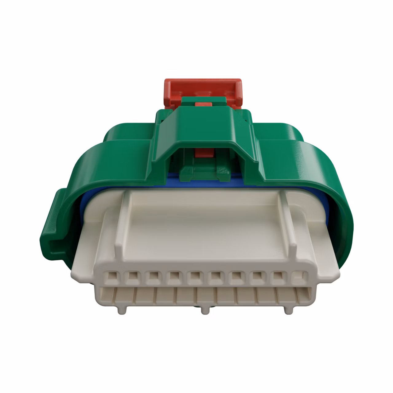 Squba Sealed Receptacle Assembly with CPA, 1.80mm Pitch, Single Row, 10 Circuits, Green for sale
