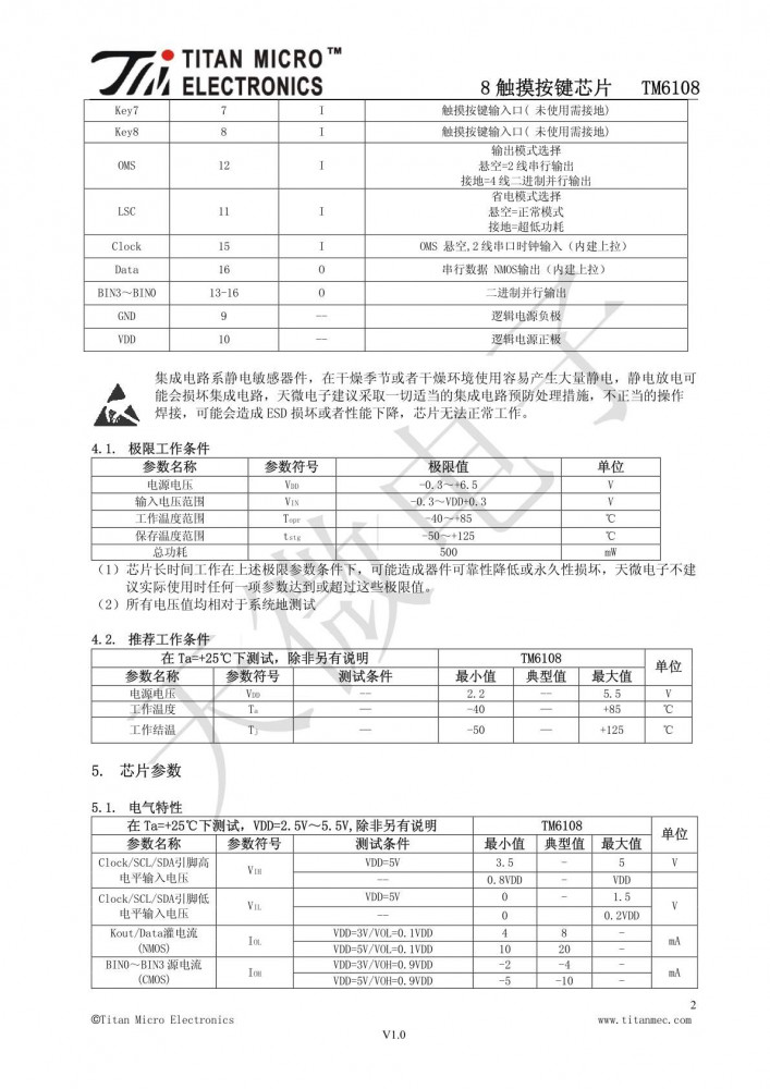 TM6108 datasheet page 2