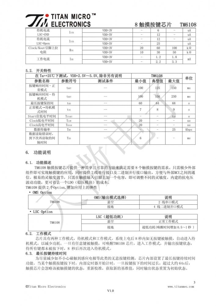 TM6108 datasheet page 3