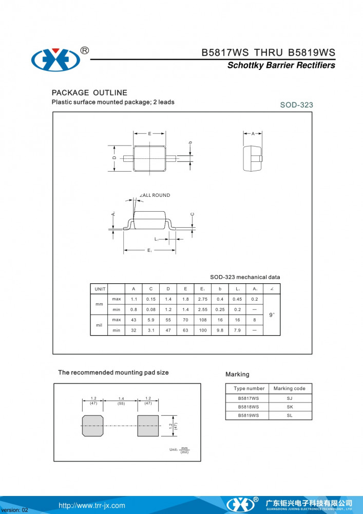 B5819WS datasheet page 3