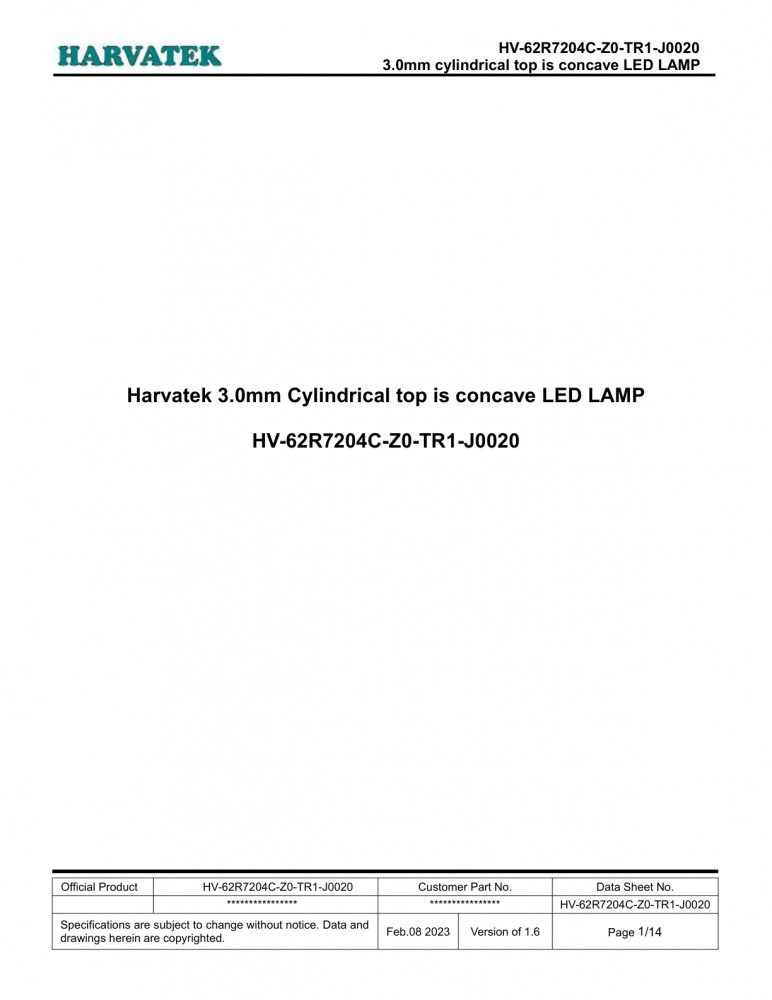 HV-62R7204C-Z0-TR1-J0020 datasheet page 1