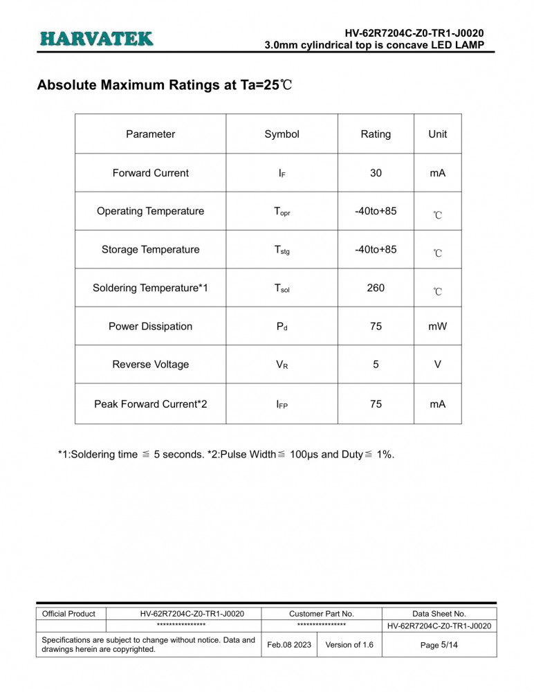 HV-62R7204C-Z0-TR1-J0020 datasheet page 5