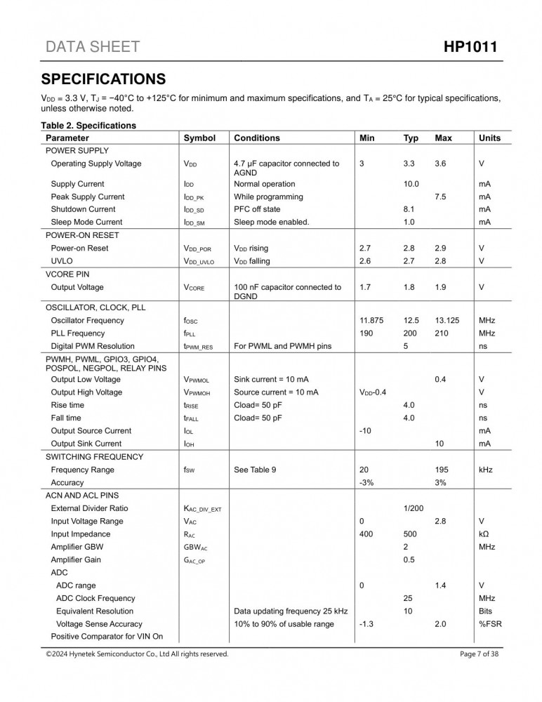 HP1011 datasheet page 7