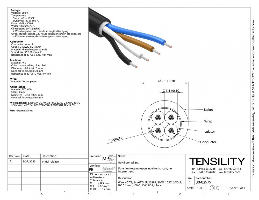 Tensility International 30-02979 product drawing