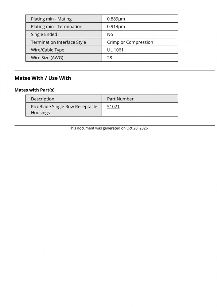 MOLEX cable assembly drawing, page 3