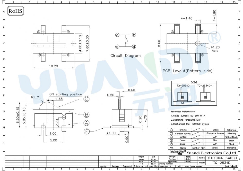 TQ-2534D technical drawing page