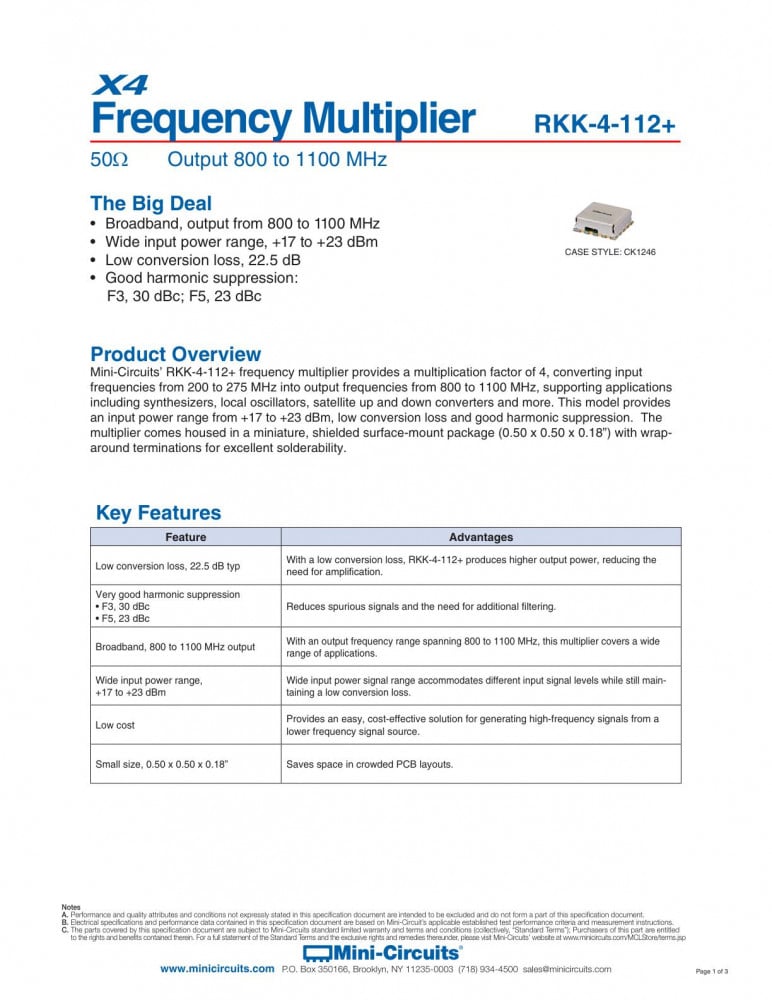 RKK-4-112+ datasheet page 1