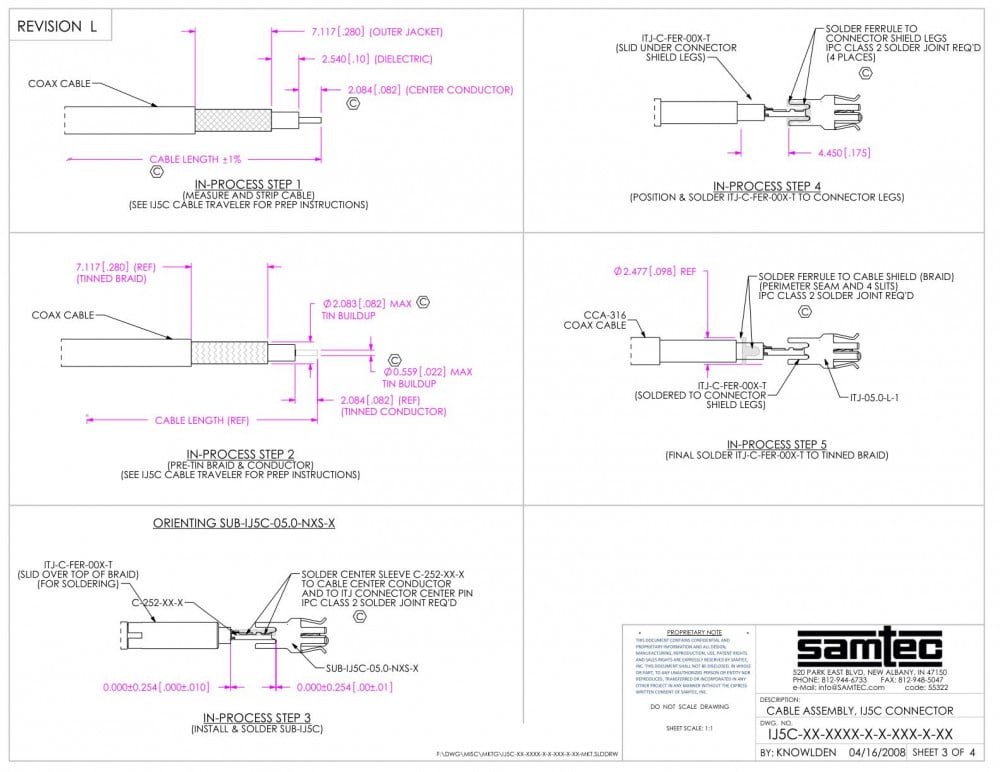 Samtec IJ5C technical drawing sheet 3