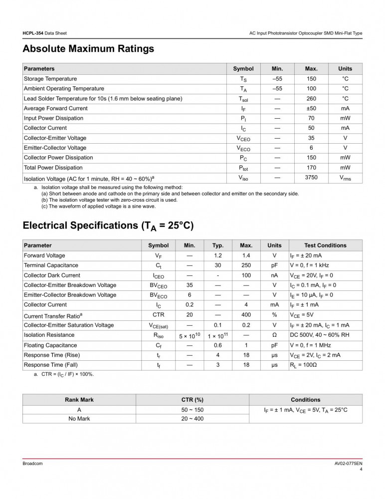 HCPL-354-060E datasheet page 4