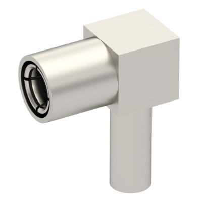 SMB / RIGHT ANGLE PLUG FEMALE CRIMP TYPE FOR 2/50 D CABLE NICKEL for sale