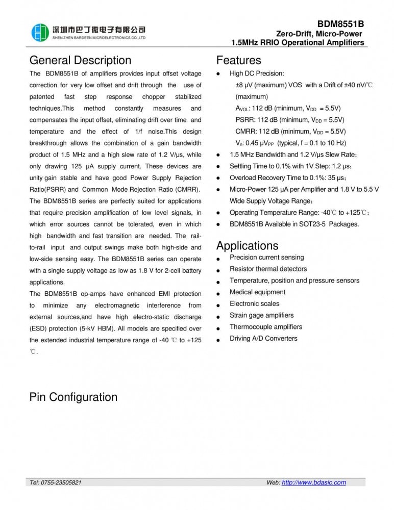 BDM8551B datasheet page 1