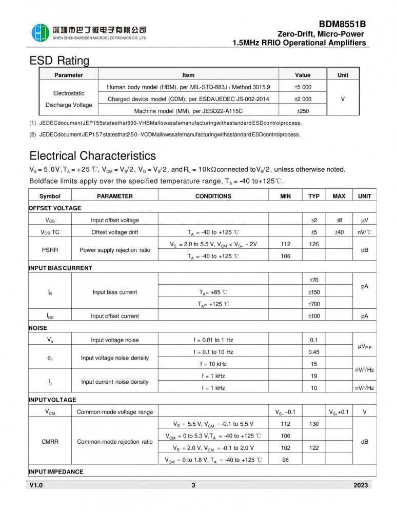 BDM8551B datasheet page 3